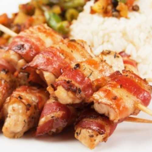 Teriyaki Glazed Bacon Mushroom Pupu Skewers • Cooking Hawaiian Style