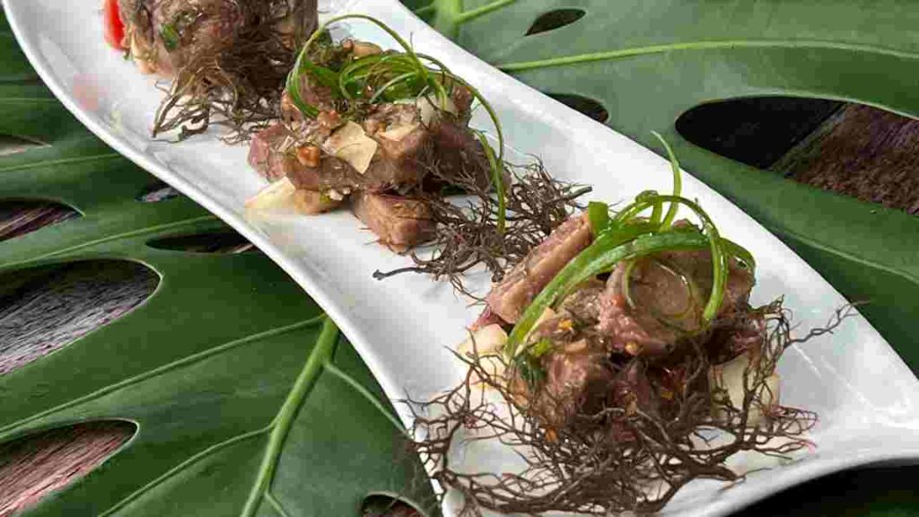 Kalo Poke Salad by Kumu Micah Kamohoalii • Cooking Hawaiian Style