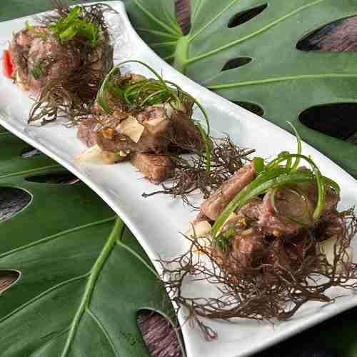 Kalo Poke Salad by Kumu Micah Kamohoalii • Cooking Hawaiian Style