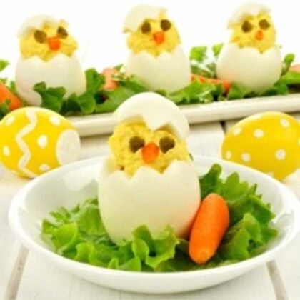 Easter Chicks Deviled Eggs Recipe • Cooking Hawaiian Style